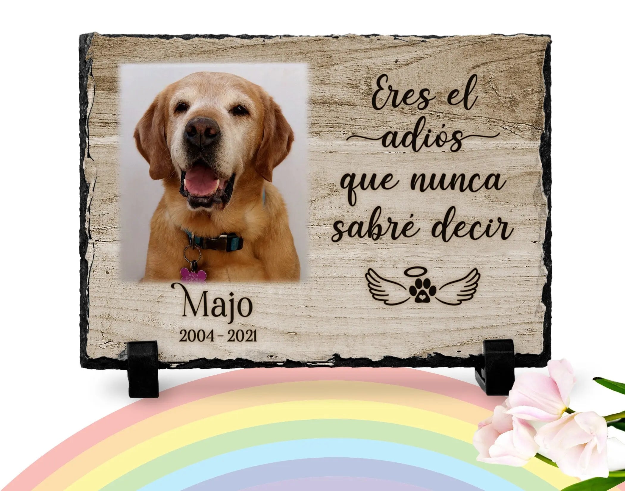 Recuerdo de Mascota con Foto | Eres el adios | Rainbow Bridge | Pet ...
