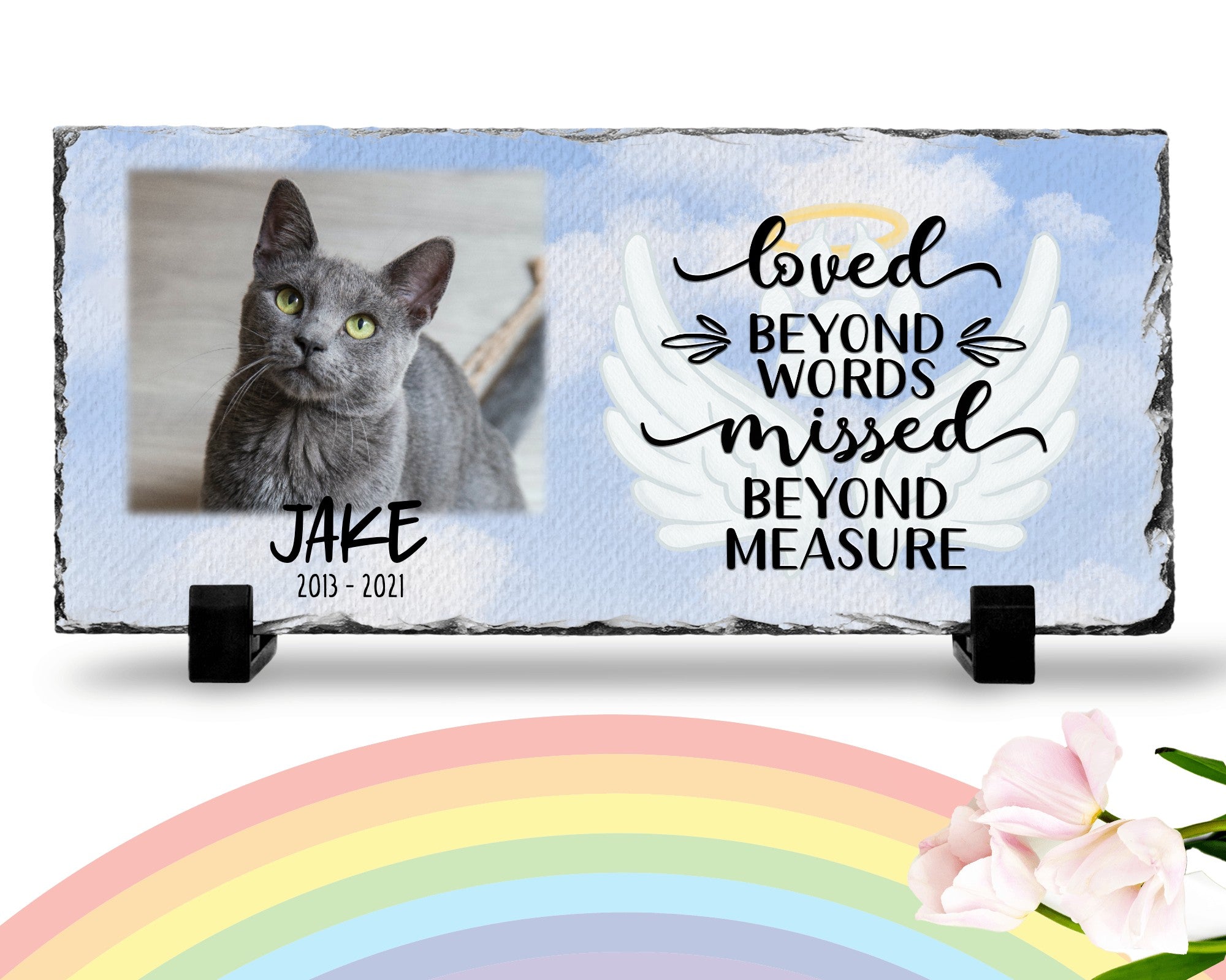 Personalized Cat Memorial Plaque Loved Beyond Words Missed Beyond Meas ...